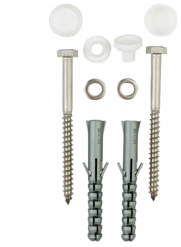 Комплект крепления унитаза Госкреп 8х65 белый 2 шт. 9-0016570 – керамический крепеж для унитаза, пластиковый корпус