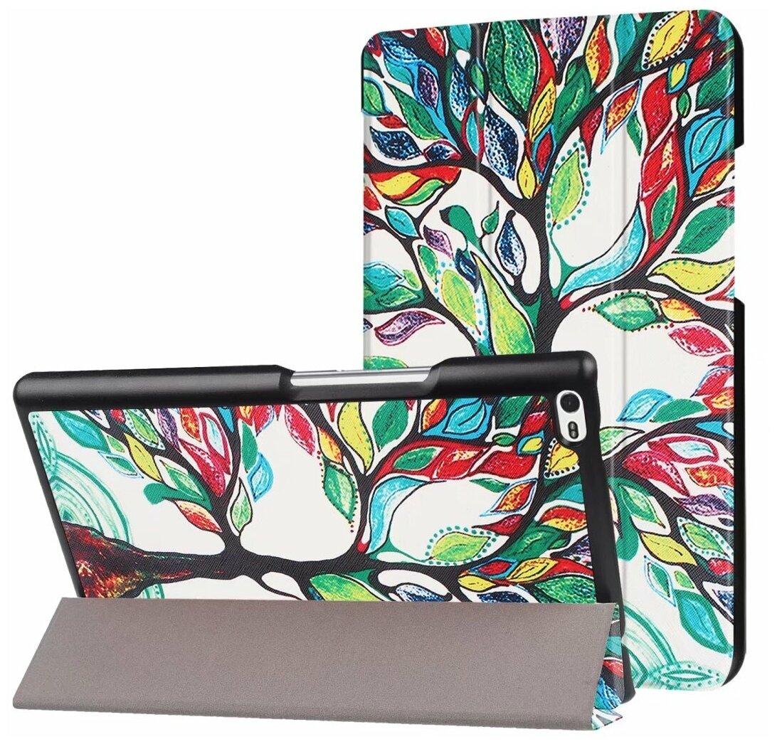 Чехол-обложка для Lenovo Tab 4 8 TB-8504X/N/F кожаный на пластиковой основе с трансформацией в подставку Сказочный