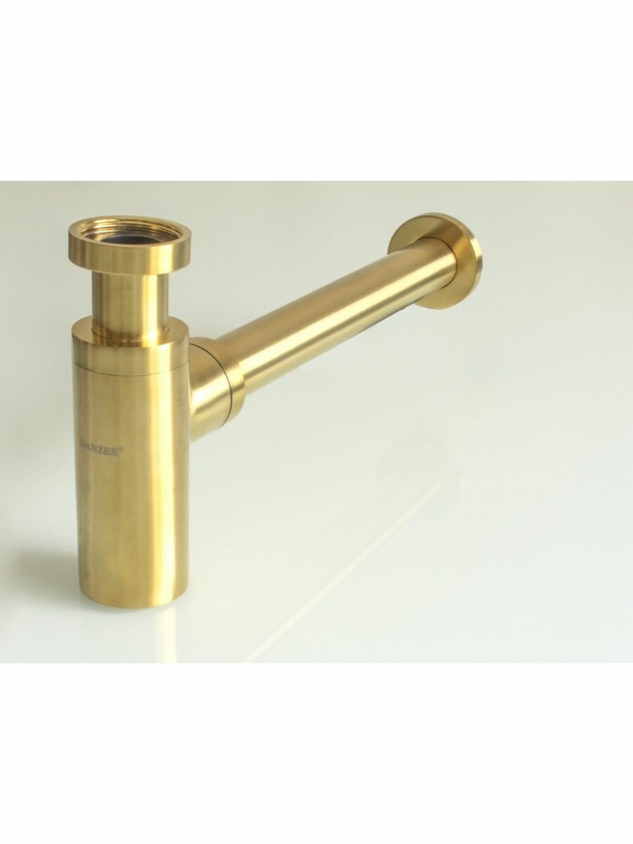 Сифон для раковины Ganzer "A2-S", латунь, матовое золото