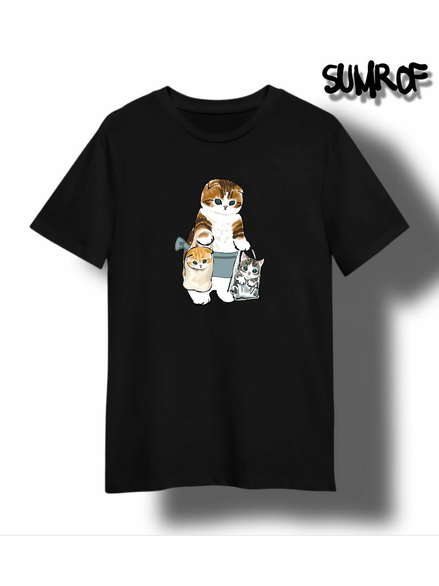 Футболка с котиками мама кошка