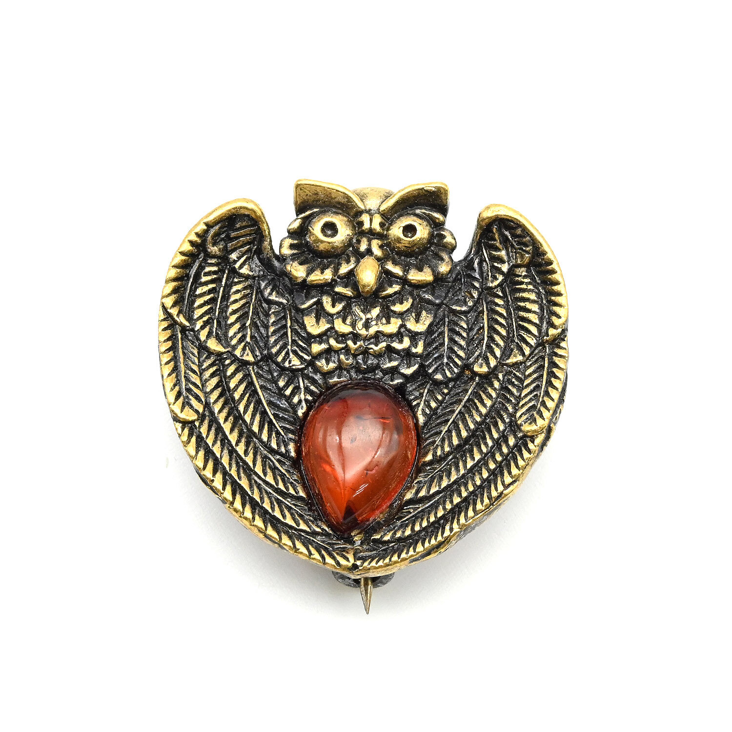 Брошь, янтарь