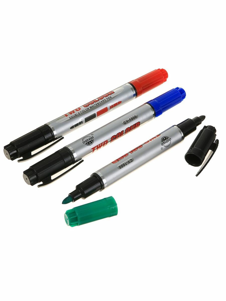 Маркер для доски 2.5 мм, двусторонний. 4 шт.