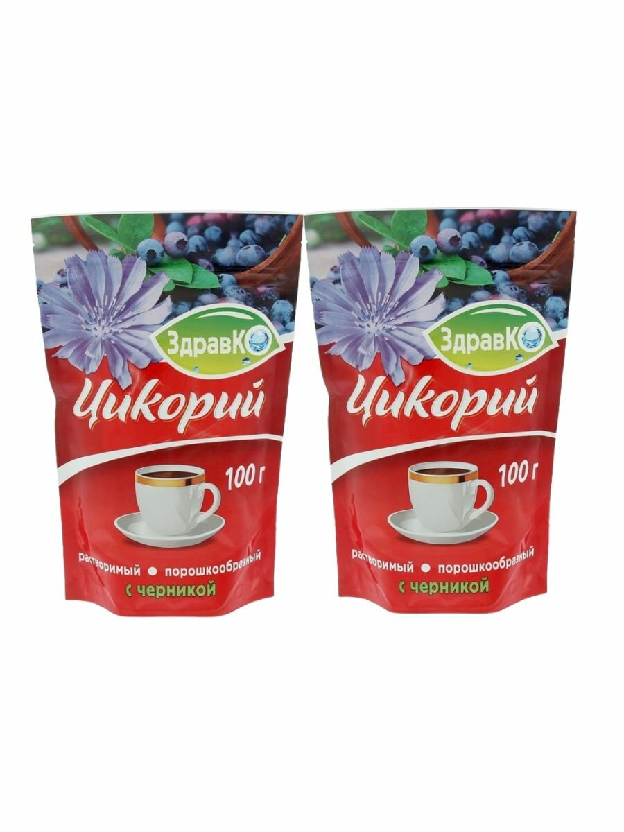 Цикорий натуральный растворимый Черника "ЗдравКо", 2 шт по 100 грамм