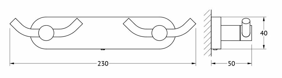 Планка с крючками Artwelle Harmonie HAR 008 для ванны, хром