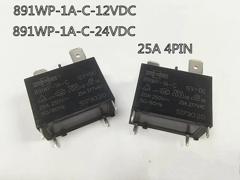Реле 891WP-1A-C 12В 24В 25А 4PIN для водонагревателя и кондиционера 12VDC 10PCS