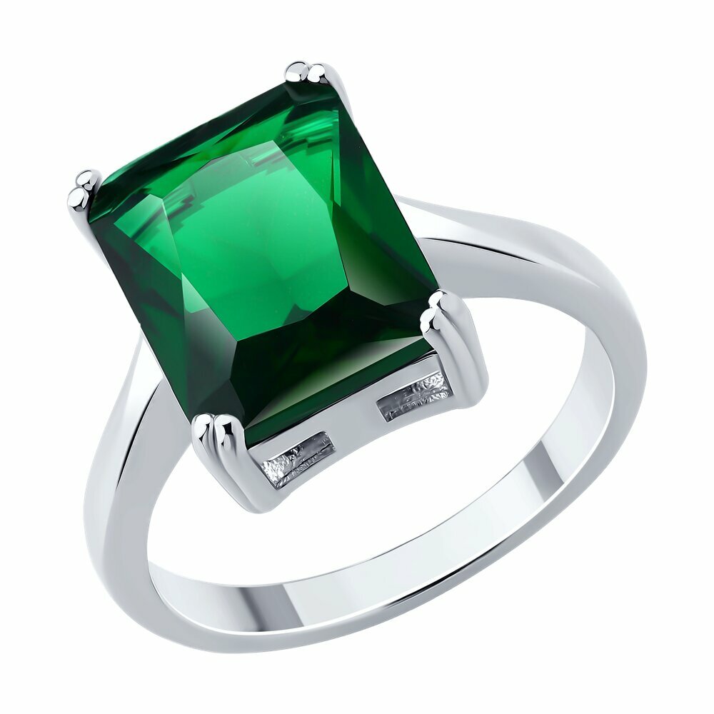 Кольцо, серебро, 925 проба, родирование, фианит