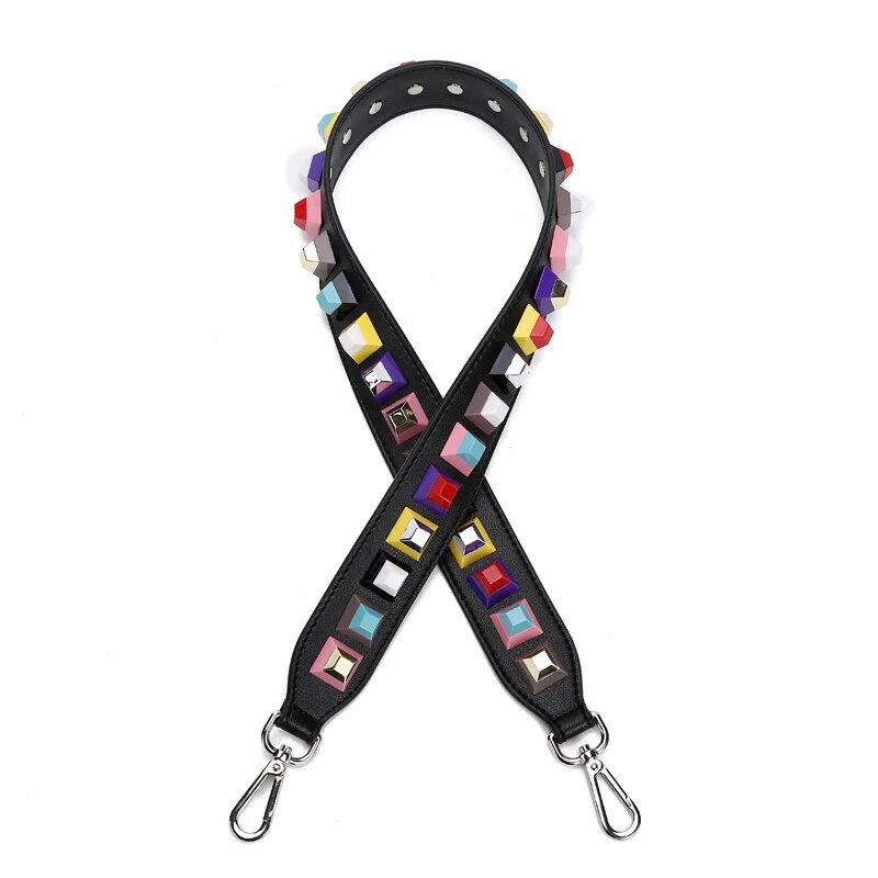 Кожаный ремень для сумки на плечо 90 см с заклепками, женский ремень с ручками для сумки, съемный 2