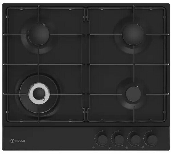 Варочная панель газовая Indesit THPM 641 W/BK/I черный, эмалированная сталь