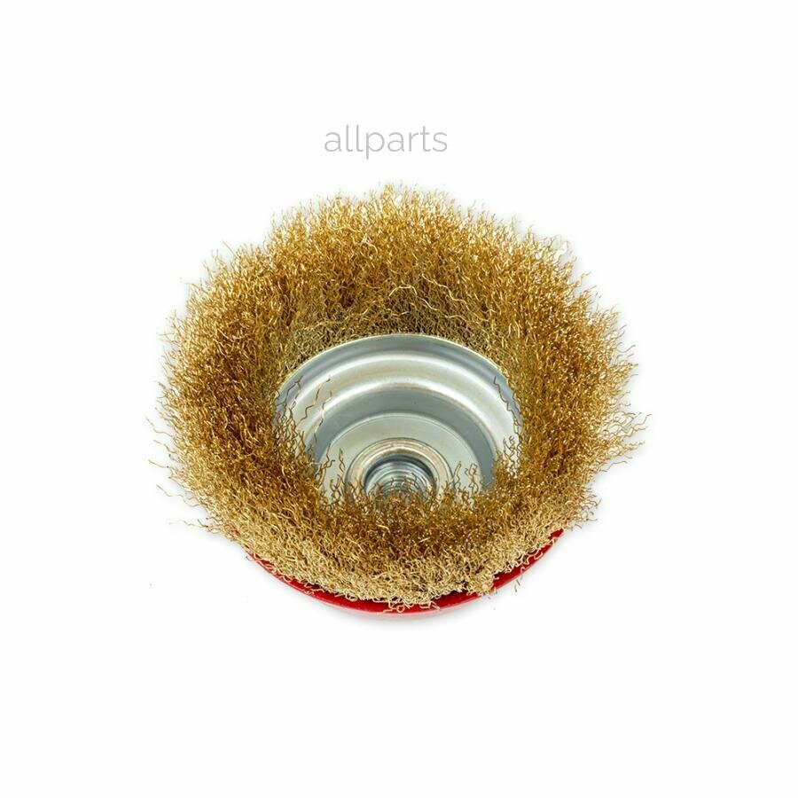 ARNEZI R8045125 Щетка для УШМ чашка 125 мм, посадка M14, латунированная проволока d=0.3мм, 6500 об/мин ARNEZI R8045125