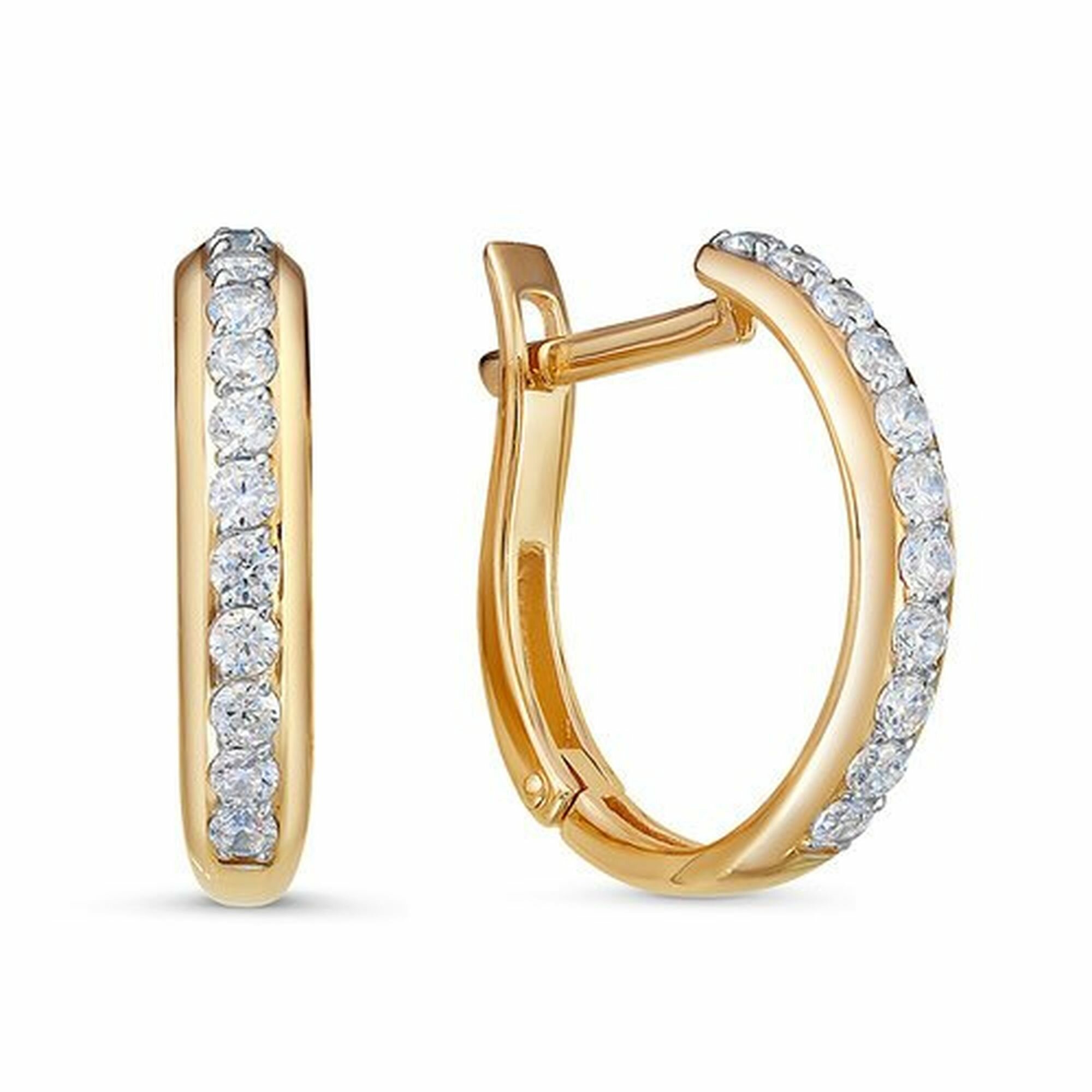 Серьги, красное золото, 585 проба, бриллиант