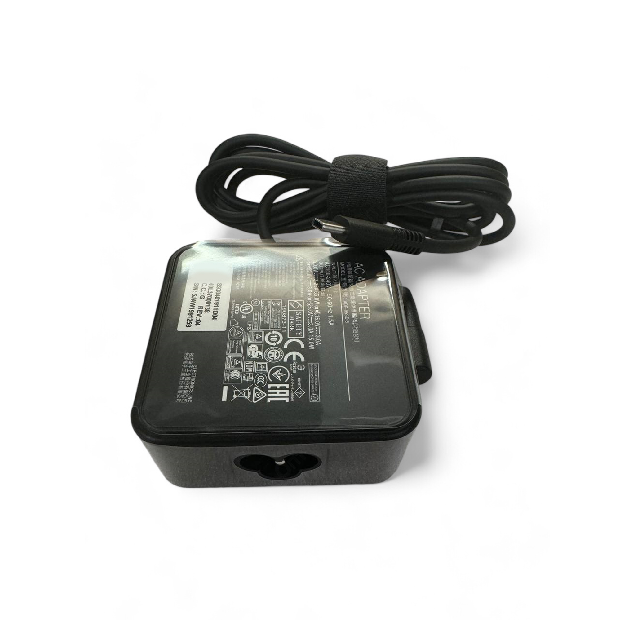 Блок питания (сетевой адаптер) для ноутбуков MSI 20V 3.25A 65W Type-C (квадратный корпус) черный с сетевым кабелем