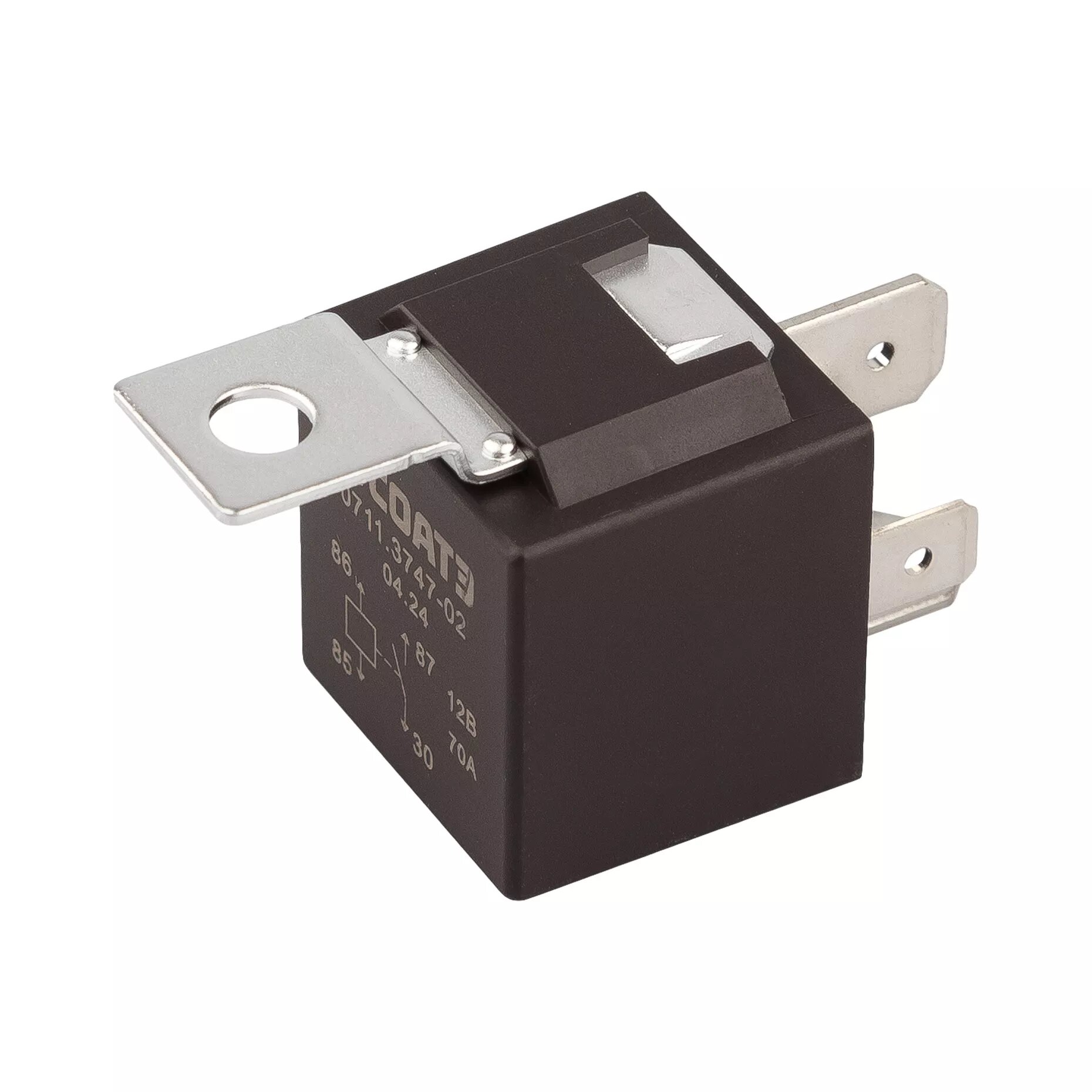 Реле защиты стартера 4-контактное с кронштейном 12V 70A (СОАТЭ)