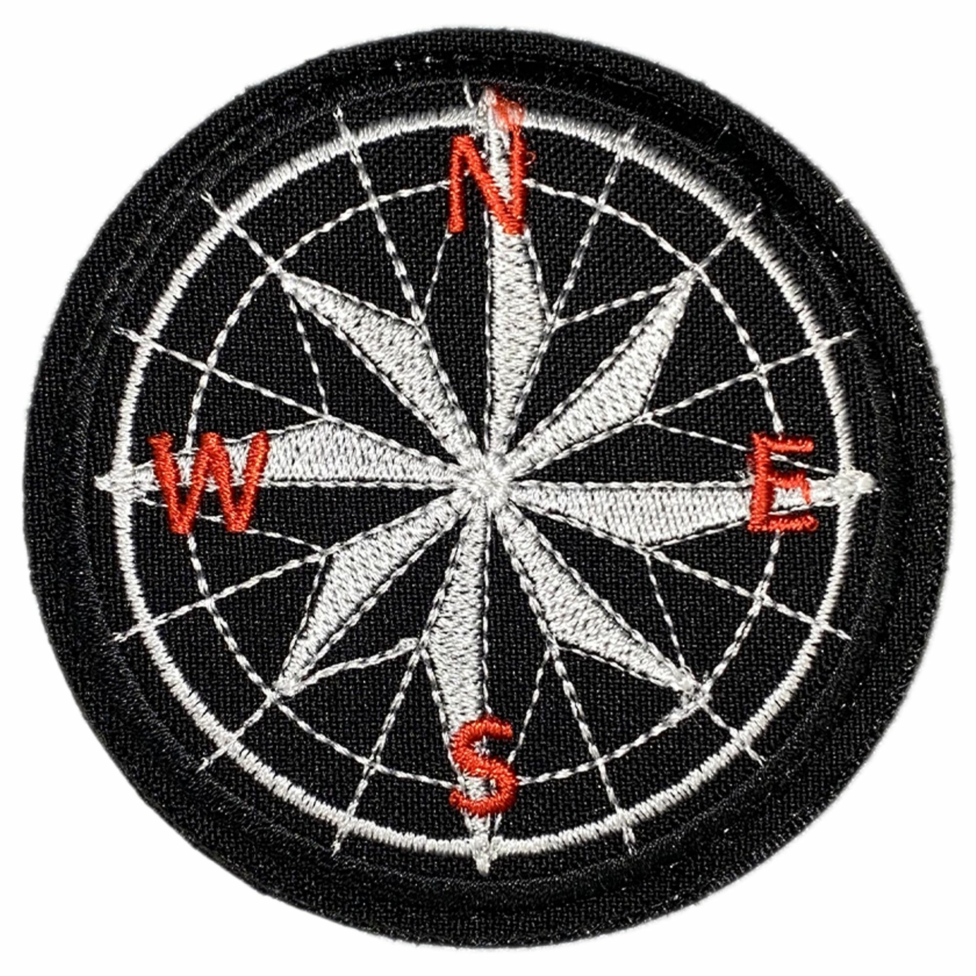 Нашивка, шеврон, патч (patch) на липучке Роза ветров, размер 8*8 см