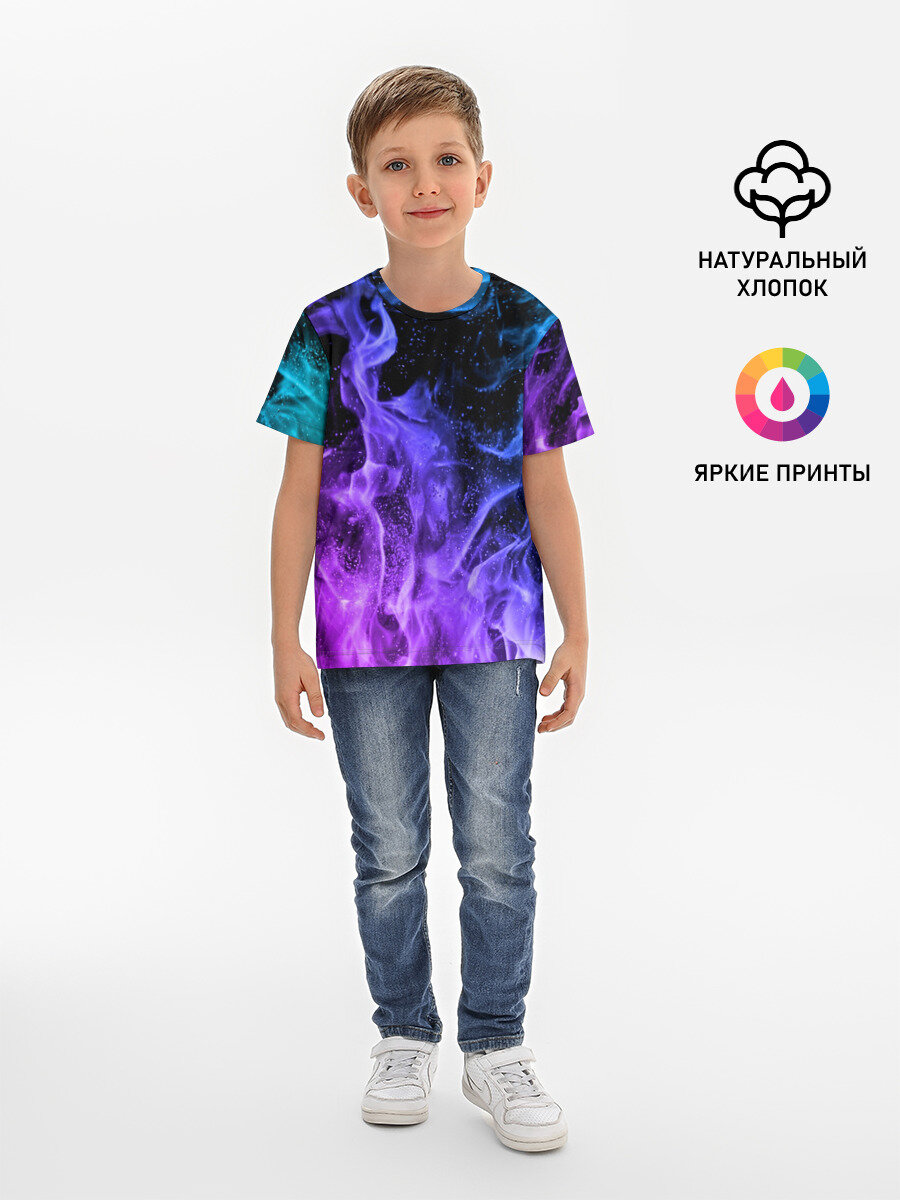 Футболка хлопковая детская ОГОНЬ НЕОН