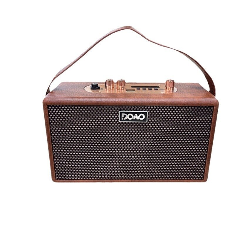 Винтажный Bluetooth-динамик из чистого дерева и кожи, двойные динамики, для дома и улицы, портативный динамик с карточным слотом, высокая точность звука