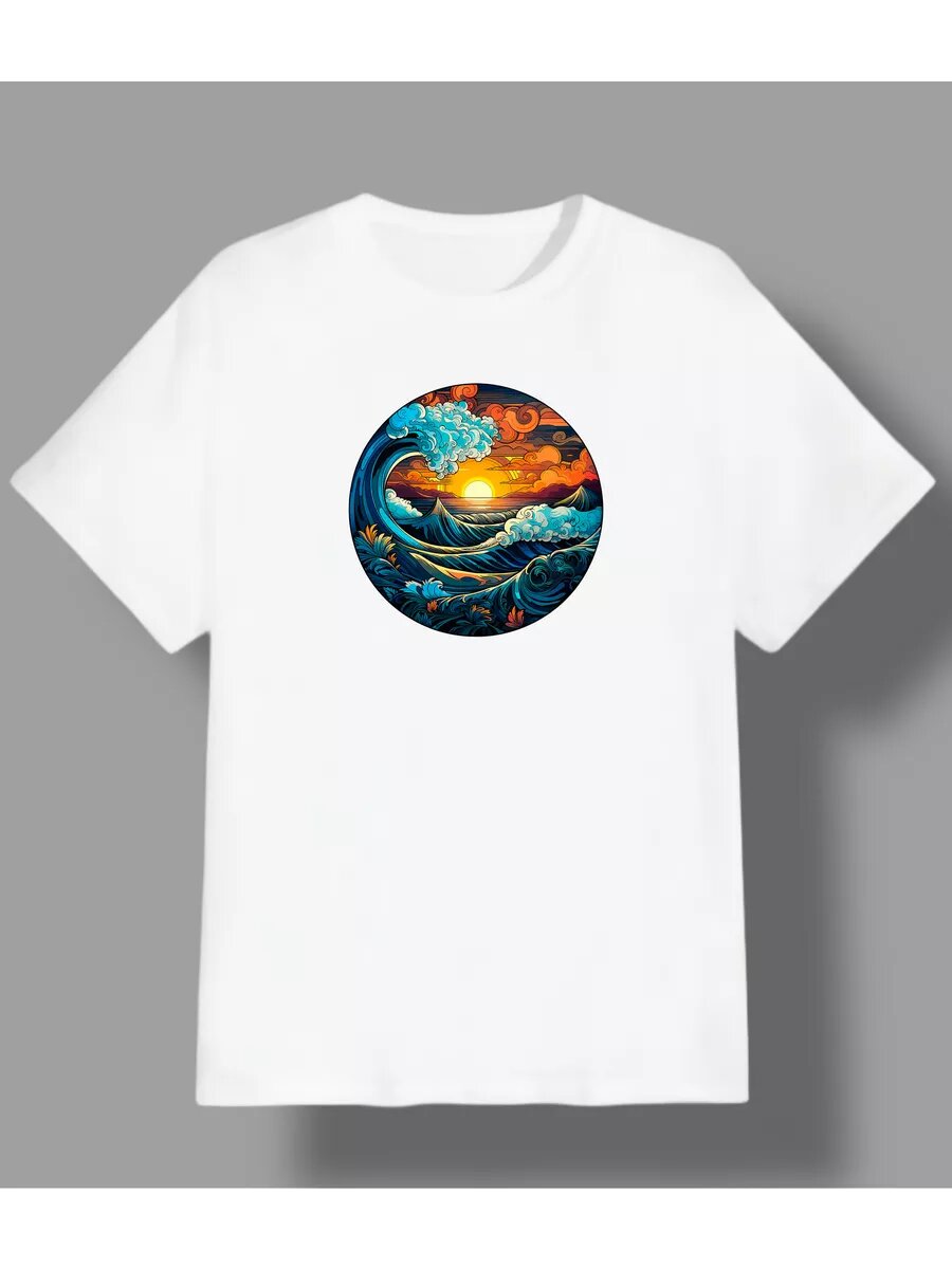 Футболка пейзаж море закат