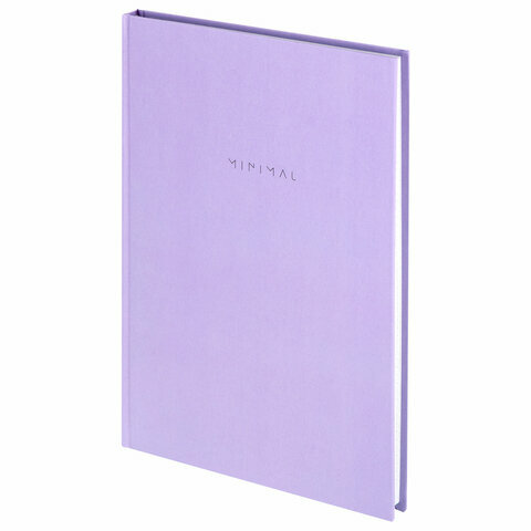 Блокнот большой формат 200х290 мм, А4, 80 л, твердый, клетка, BRAUBERG "Minimal", сиреневый, 116434