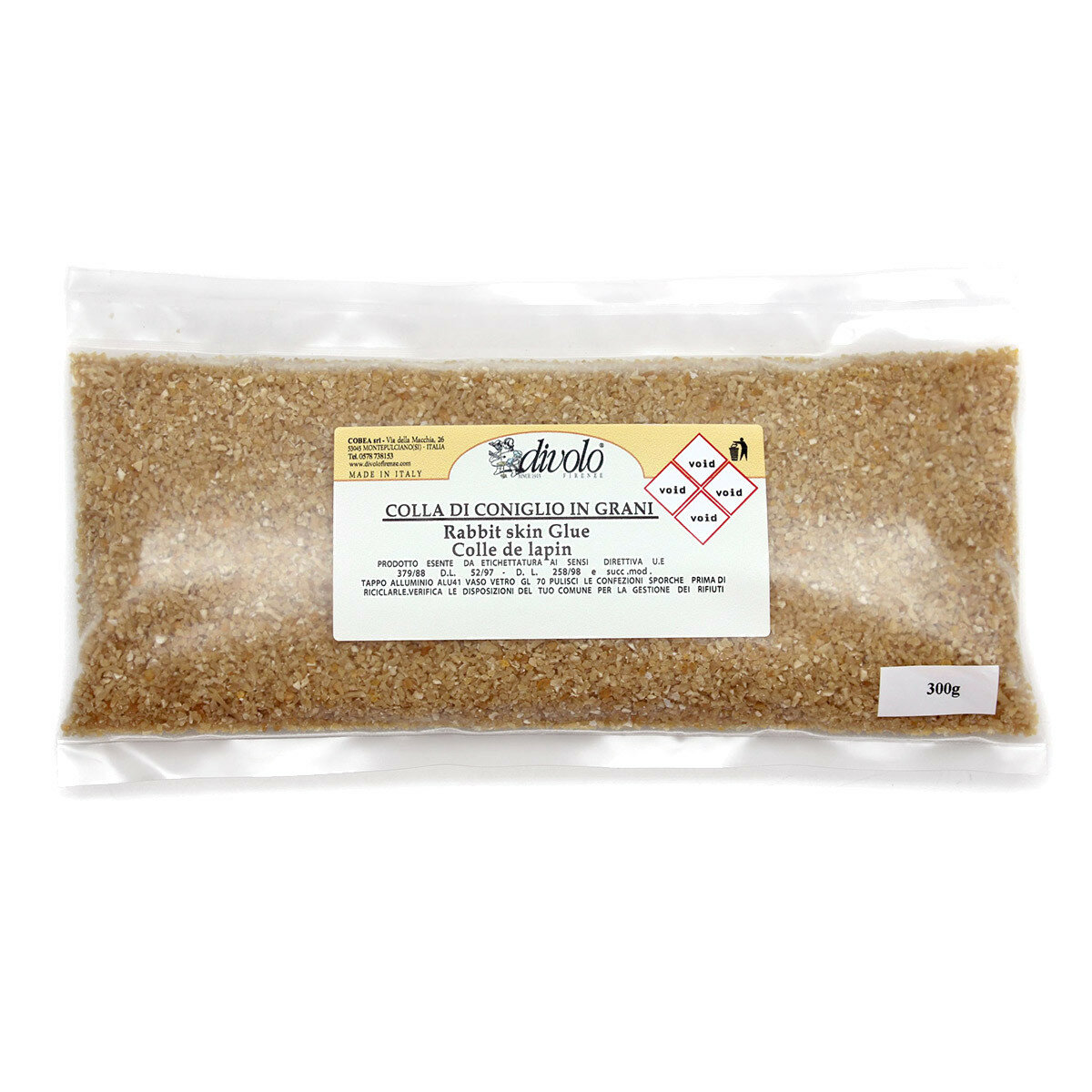 Золочение Divolo Клей кроликовый (мездровый) в гранулах Divolo, 300г