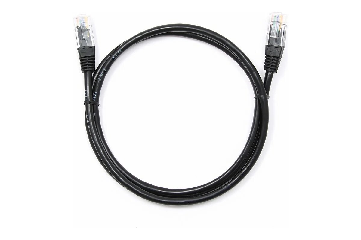 Cablexpert патч-корд многожильный UTP CAT5e, 1 м, литой, чёрный, сетевой для локальной сети