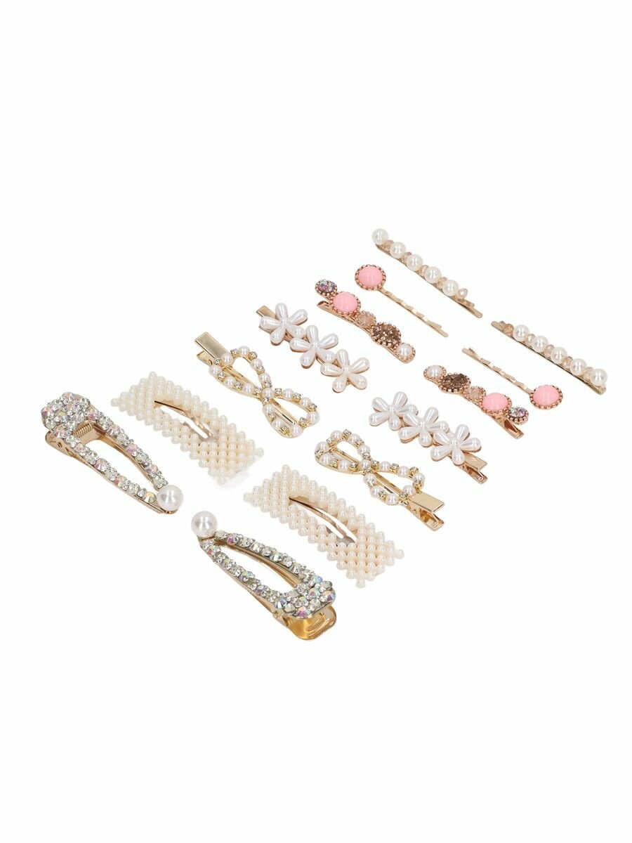 Элегантная женская заколка для волос, 14 шт. заколки с имитацией жемчуга, аксессуары для волос с гладкой поверхностью с имитацией жемчуга для женщин