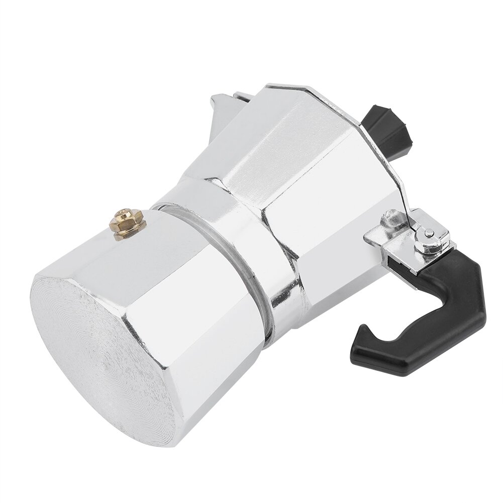 50mL 1 Cup Кофеварка для эспрессо типа Итальянская Moka Pot из алюминия для плиты Дом Офис Использование Материал Алюминий Цвет Серебристый Ширина 12см Высота 12см Вес 179г