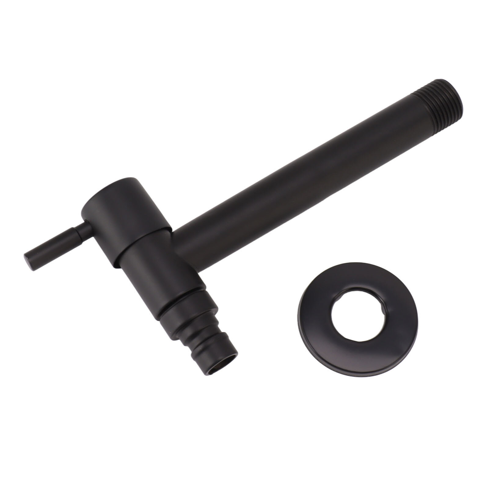 Нержавеющая сталь 304 G1/2 Настенный кран для холодной воды Смеситель с одной ручкой для ванной комнаты, сада, стиральной машины - черный