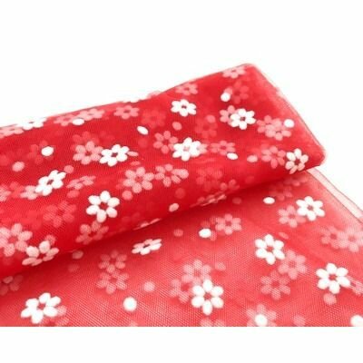 Фатин совушка В цветочек, мягкий, красный