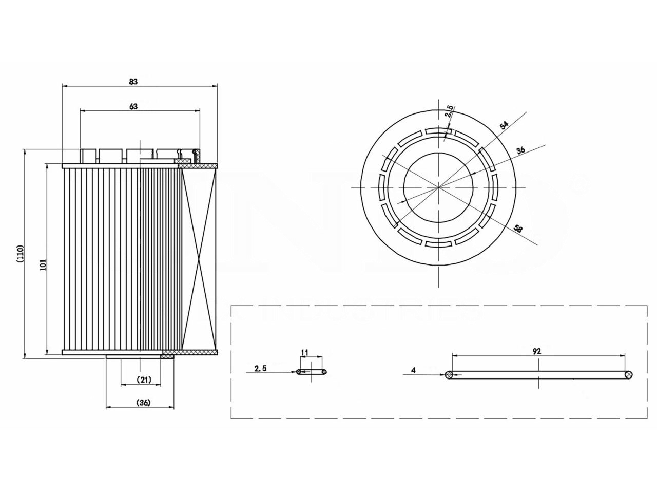 UNIO FLT-20032 (021115561B / 021115562A / 05015171AA) фильтр масляный фильтр масляный (eco) VW Passat (Пассат) b3-b5