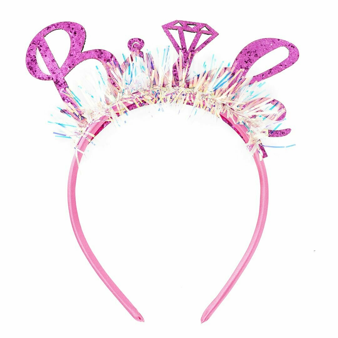 Карнавальный ободок Волна веселья Bride, пластик, цвет фуксия, 17х16 см