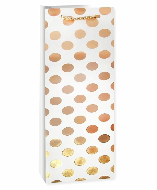 Пакет подарочный Дон Баллон для вина, Золотой узор, Дизайн №4, металлик, 38х11х11 см