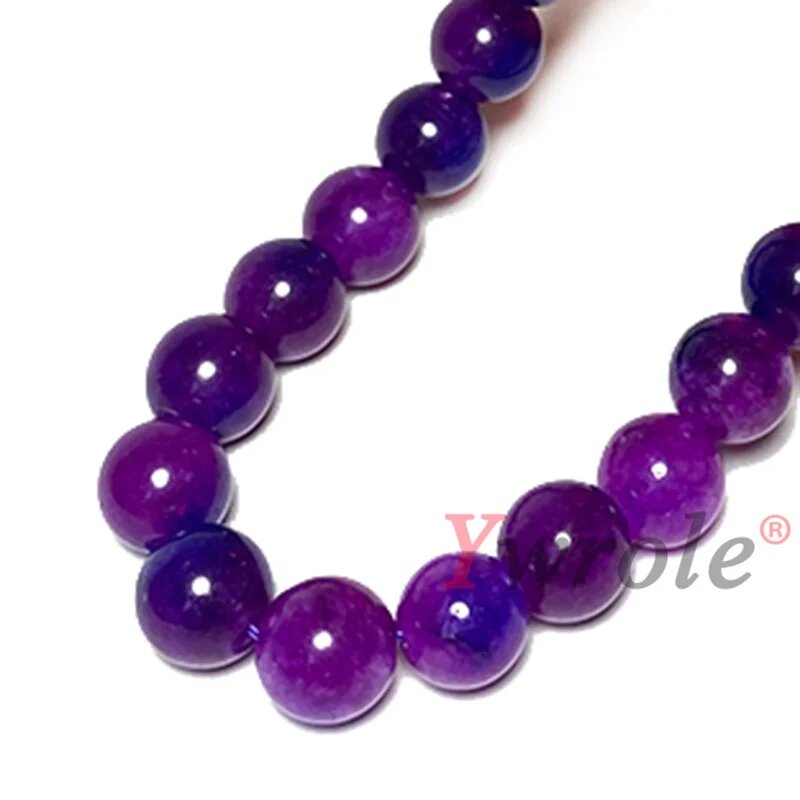 Круглые бусины из натурального камня YWROLE 6 8 10 мм Фиолетовый, 10mm 34-36pcs, Sugilite