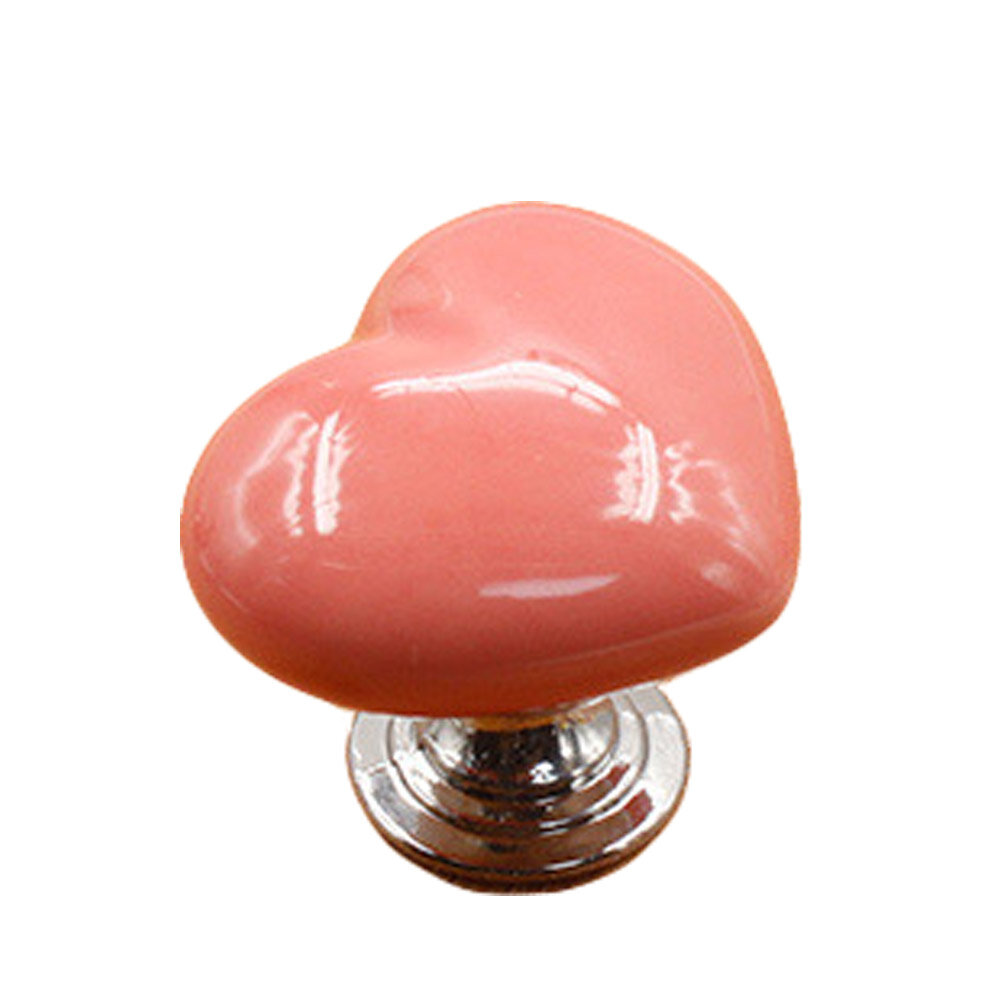 Керамическая дверная ручка в форме сердца (розовый, S)