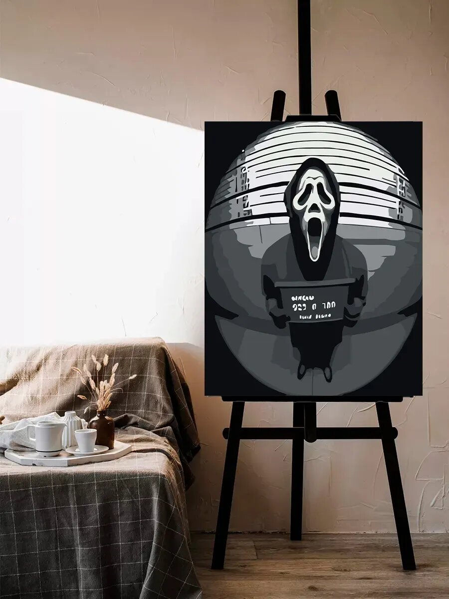 Картина по номерам Маньяк Крик Призрачное Лицо Ужасы