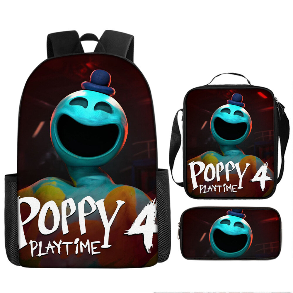 Сумка для начальной школы Poppy's Playtime 4 Nightmare Critters, рюкзак большой вместимости, набор из 3 предметов