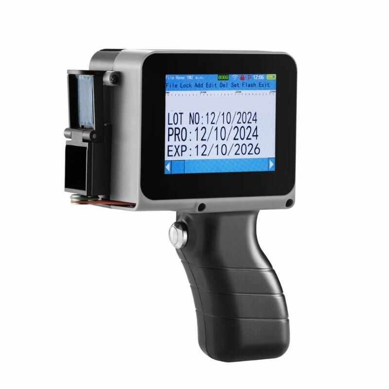 (1 компл.) Миниатюрный ручной струйный принтер/маркиратор для неровных поверхностей (банок, пакетов) (аккумуляторный)