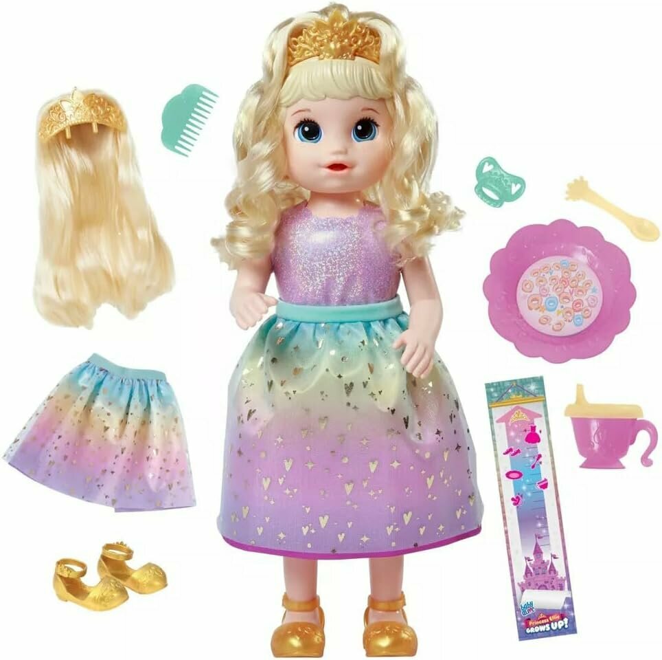 Игровой набор с куклой BABY ALIVE PRINCESS ELLIE GROWS UP! INTERACTIVE DOLL WITH ACCESSORIES (F5236)