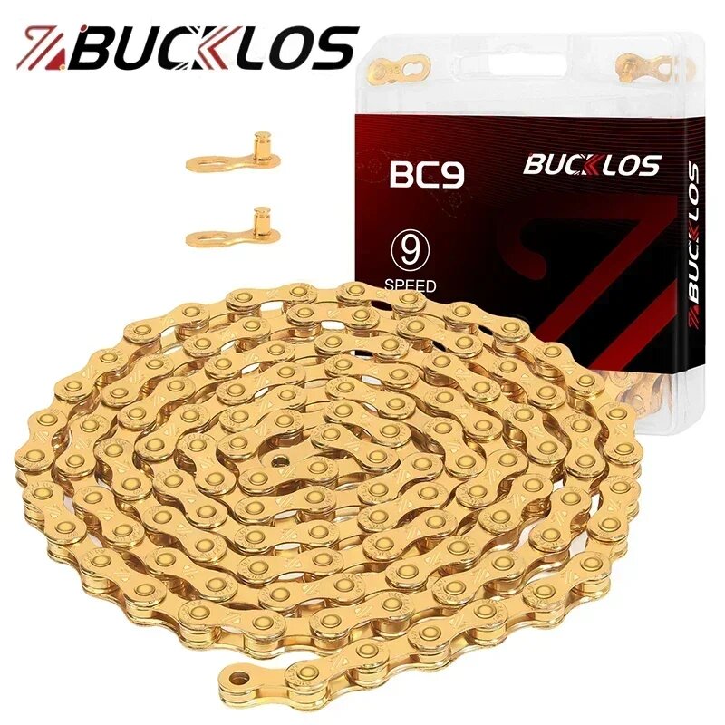BUCKLOS цепь для велосипеда золотая 8/9/10/11/12 скоростей BC9-GOLD