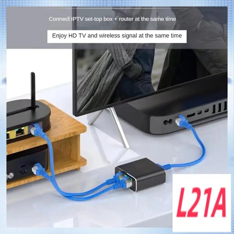 Ol-Gigabit Ethernet-сплиттер, 1 в 2, 1000 Мбит/с, разветвитель локального/кабеля для Интернета — разветвитель Cat5/6/7, прочный сетевой удлинитель RJ45