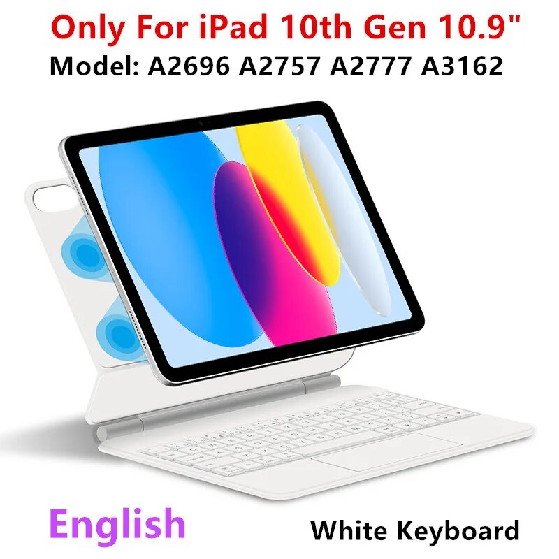 Умная Клавиатура-чехол Для iPad 10-го Поколения 2022 Года, 10,9 Дюймов, С Поддержкой Арабского, Португальского, Испанского