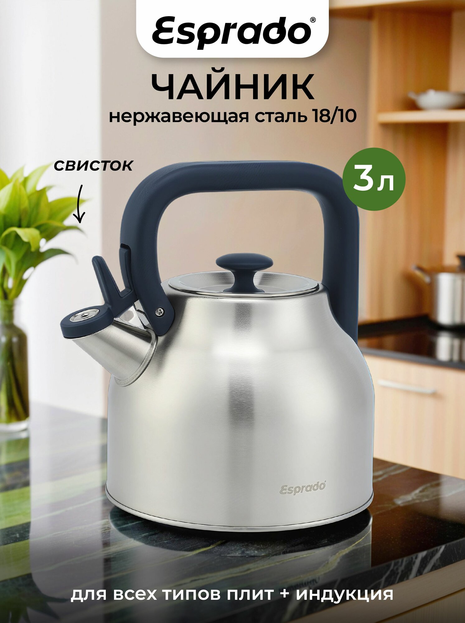 Чайник из нержавеющей стали Esprado 3 л