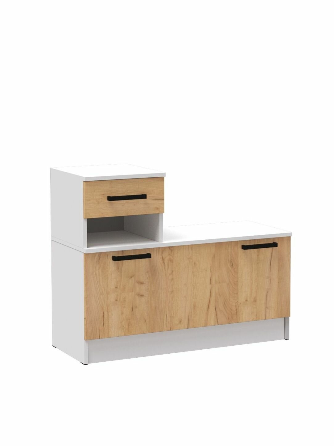 Прихожая Кевин тумба под обувь белый/дуб крафт золотой (Микон)