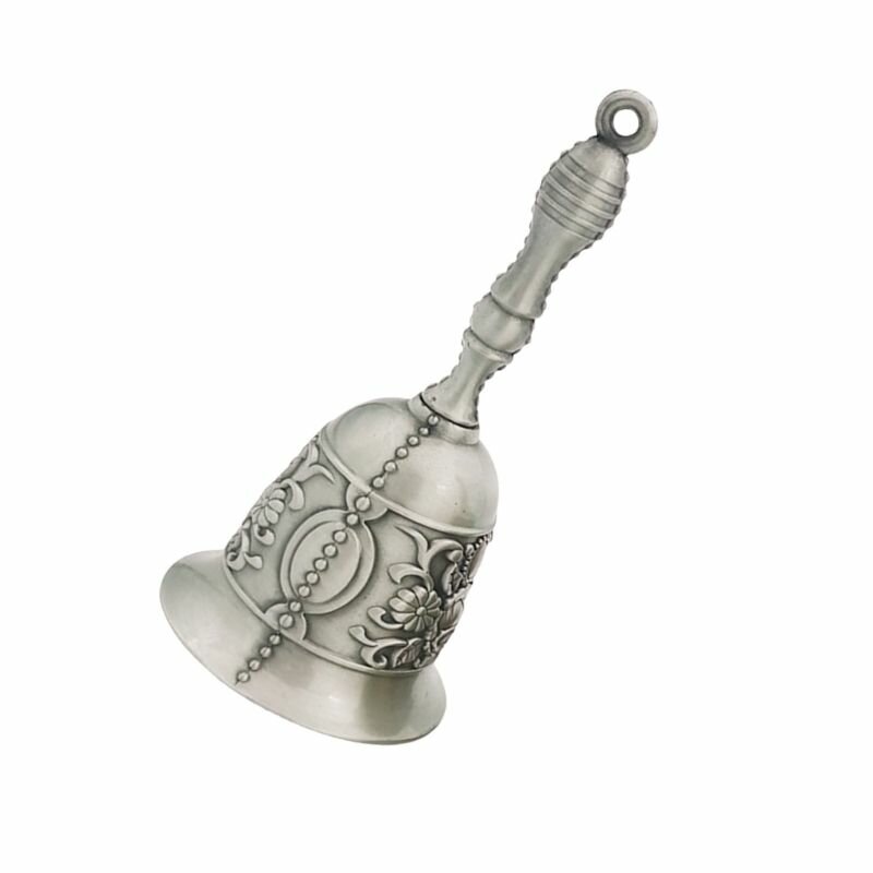 Рождественский колокольчик в стиле ретро с ручным заводом -старинный оловянный цвет