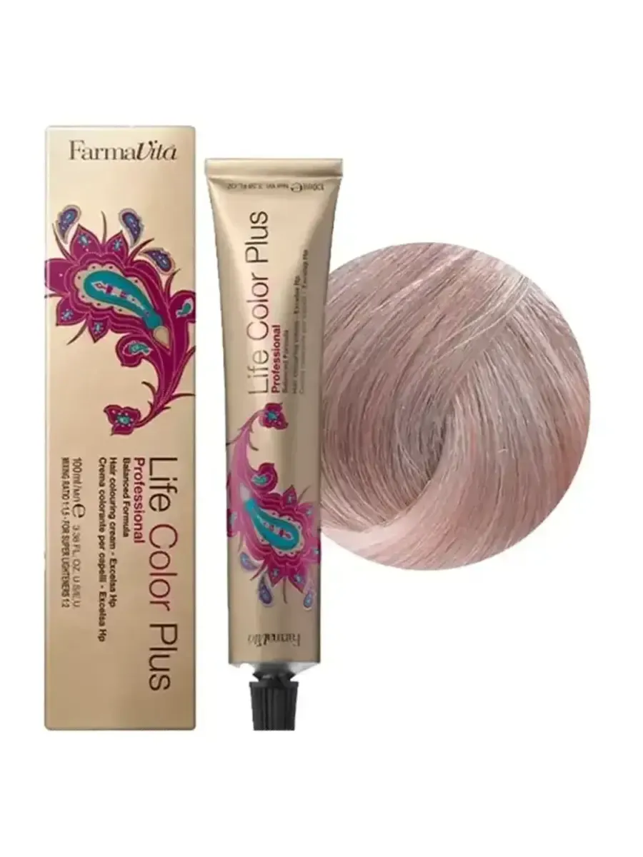 Краска для волос Farmavita Life Color Plus Prof, Перманентный краситель с низким содержанием аммиака, 10.21