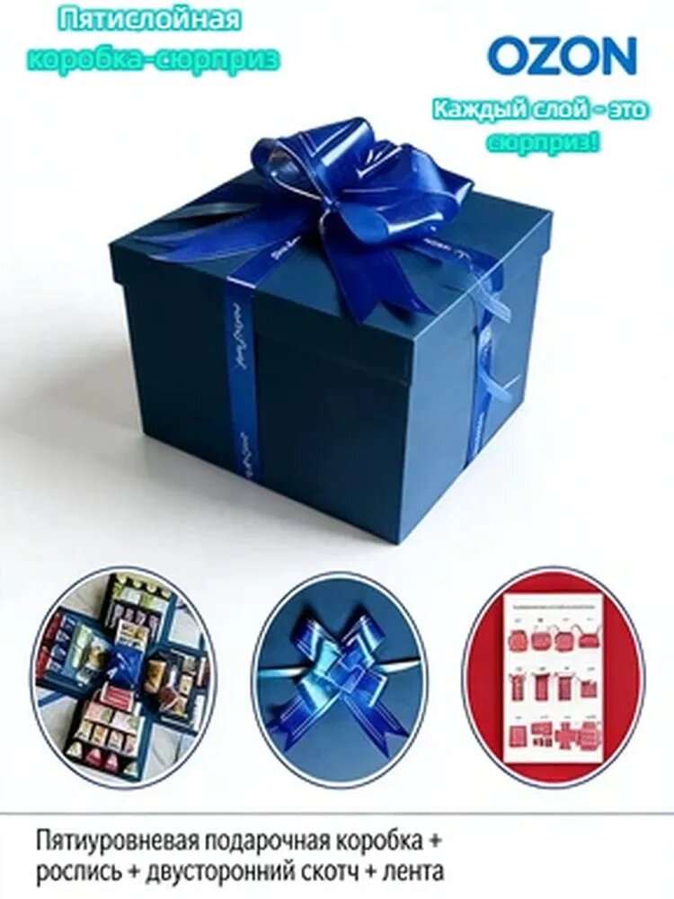 Подарочная коробка распадающаяся 5 in коробка раскладушка для сюрпризов и сладостей Юбилеи, различные праздники