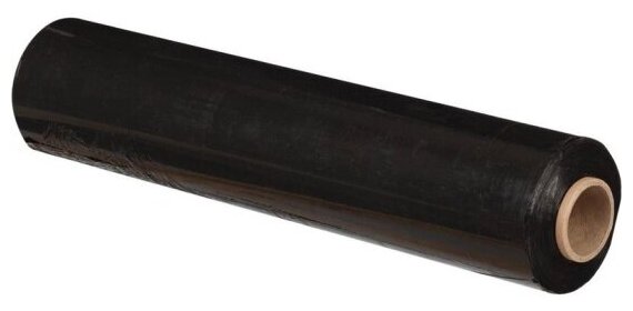 Стрейч-пленка Комус 50 см x 217 м, вес 2 кг, 20 мкм, черная, растяжение 180%, 6 шт/уп