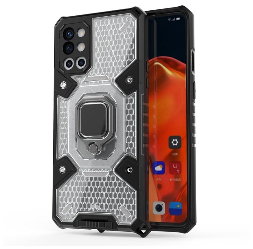 Чехол-накладка Чехол. ру для OnePlus 9R из тончайшего и прочного пластика с силиконовым бампером тематика Соты белый