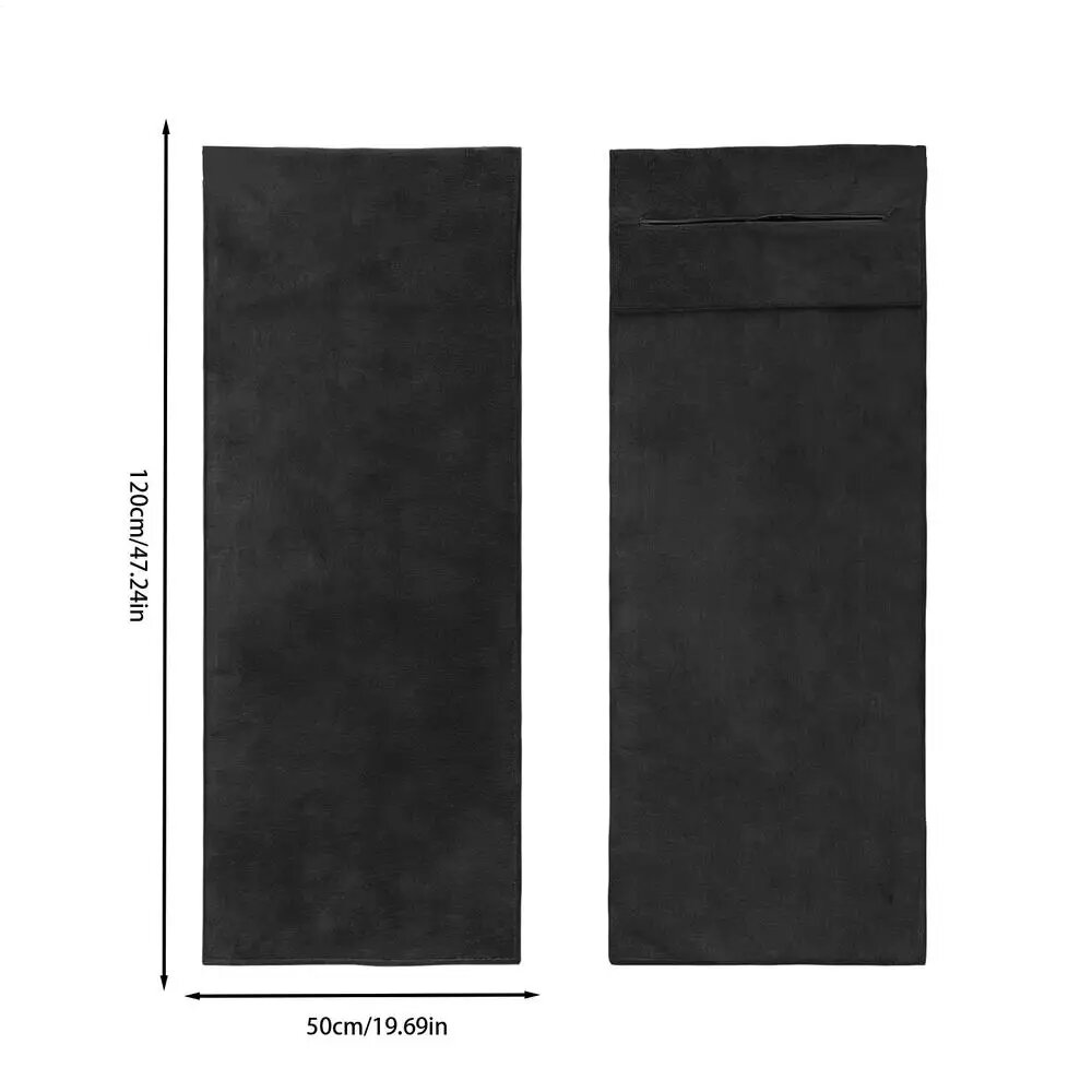 Черное полотенце из микрофибры 120x50 см