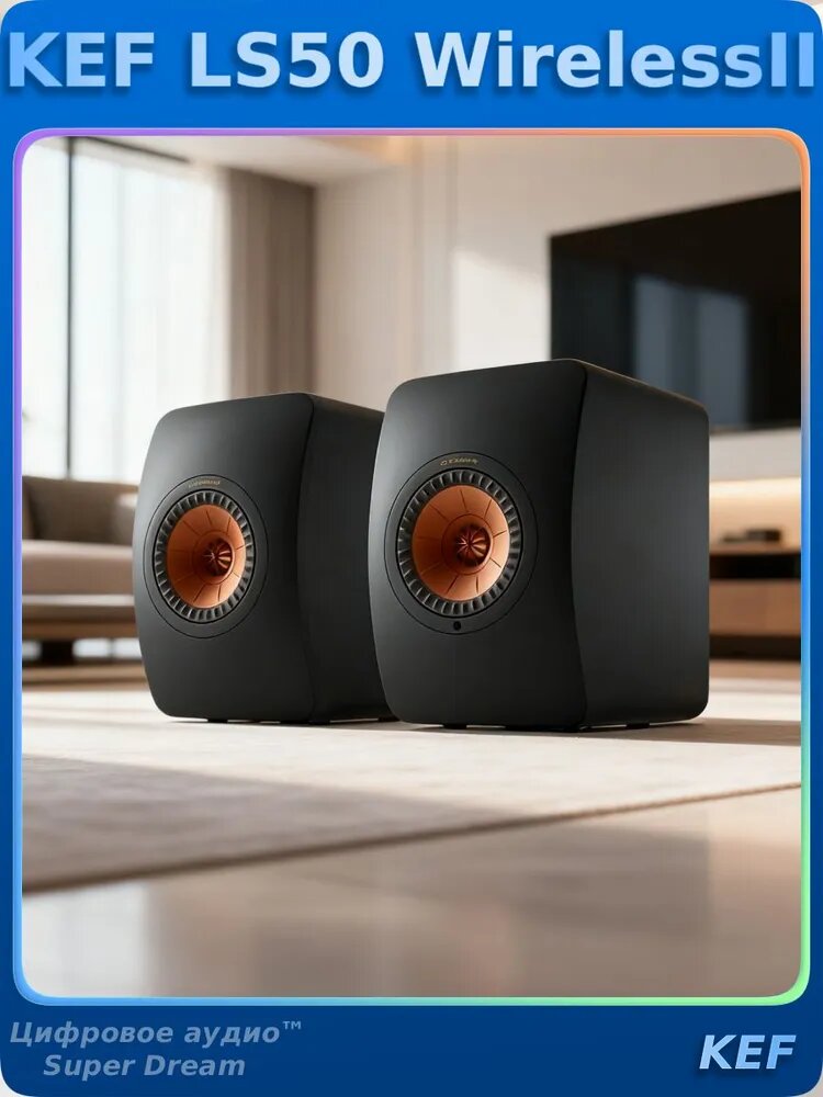KEF LS50 Wireless II беспроводная полочная акустическая система класса все в одном