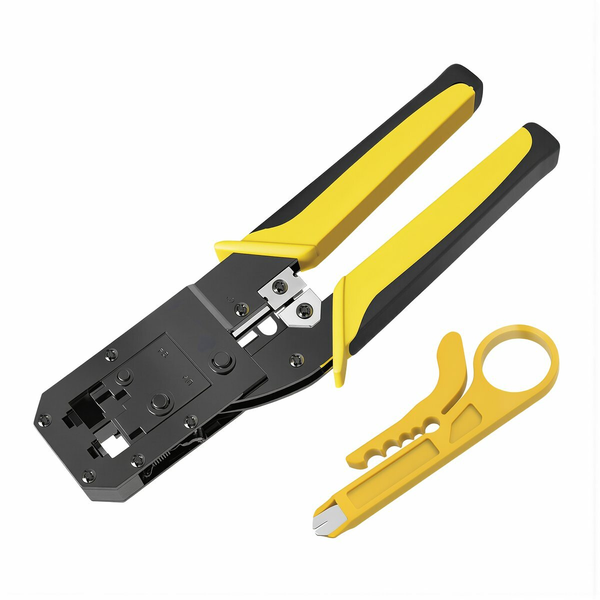 Кримпер для сетевых кабелей 8P6P обжимной инструмент для коннекторов категория 5 категория 6 набор запасные лезвия в комплекте, GY-HT-318S-A / 192