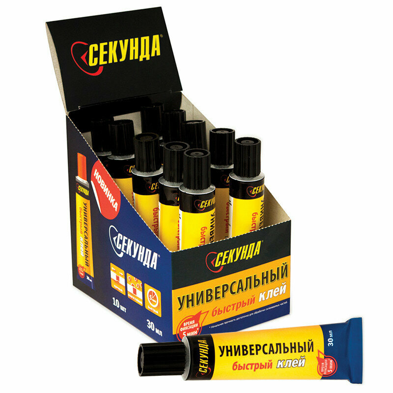 Клей Секунда "5 Минут", универсальный, 30мл, шоу-бокс, 260586
